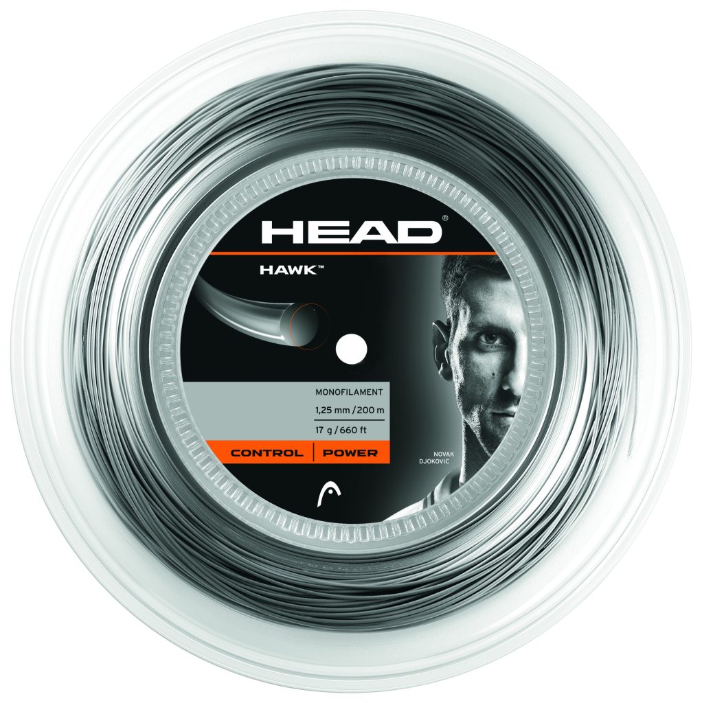 HEAD Hawk 17g/1.25mm Tennis String 200m Reel Grey - SportCo